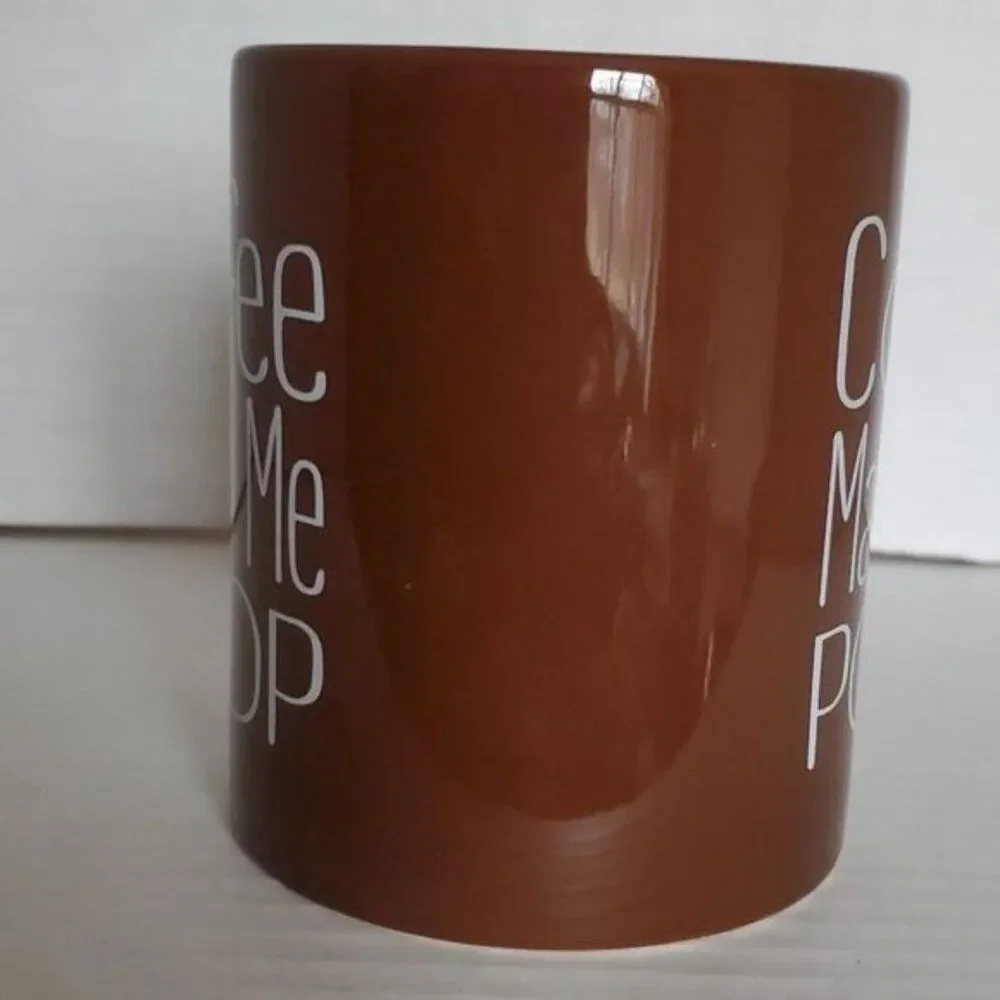 Unbranded | Dining | 2 Coffee Makes Me Poop Mugs Cups Brown Ceramic ...